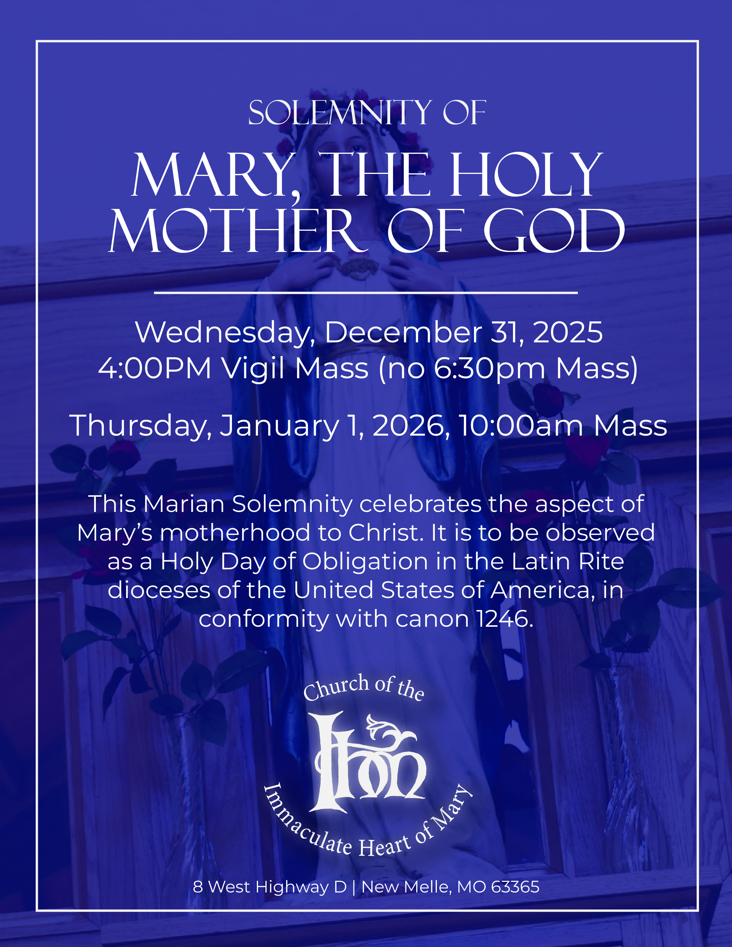 Solemnity of Mary - Holy Day of Obligation > Immaculate Heart of Mary ...